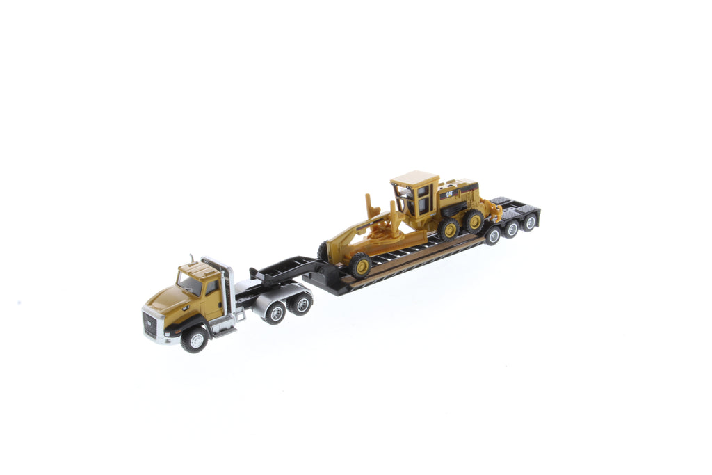 1:87 Cat CT660 Day Cab Tractor with Lowboy Trailer and Cat 163H Motor ...