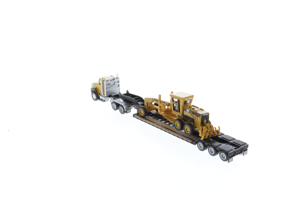 1:87 Cat CT660 Day Cab Tractor with Lowboy Trailer and Cat 163H Motor ...