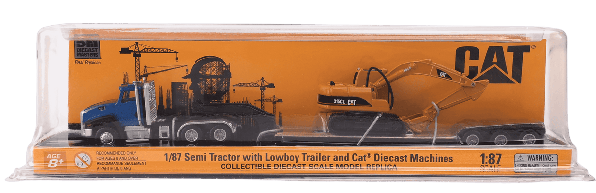 1:87 Cat CT660 Day Cab Tractor with Lowboy Trailer and Cat 315C L Hydr ...