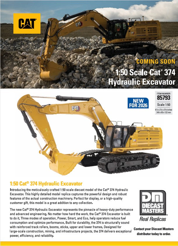 1:50 Scale Cat® 374 Hydraulic Excavator, High Line Series, 85793 *** N ...